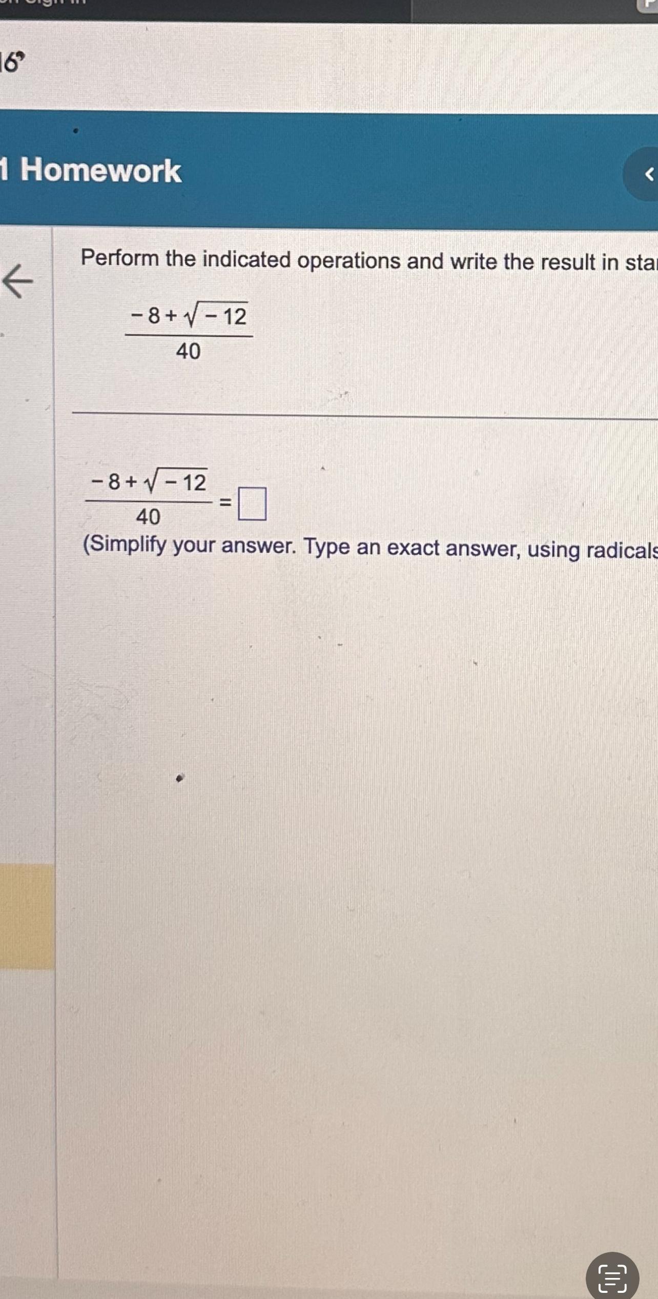 Solved Perform the indicated operations and write the result | Chegg.com