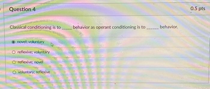 Solved Classical conditioning is to behavior as operant | Chegg.com