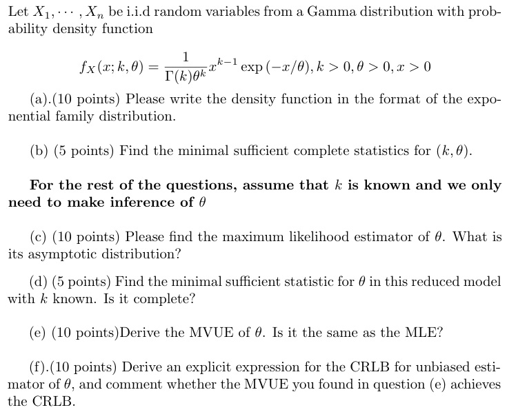 Solved Let x1,cdots,xn be i.i.d ﻿random variables from a | Chegg.com