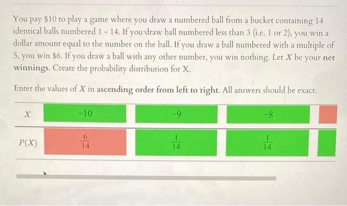 Solved a a You pay $10 to play a game where you draw a | Chegg.com