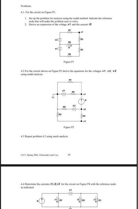 Solved 4.1. For the circuil on Figure Pl: 1. Set up the | Chegg.com
