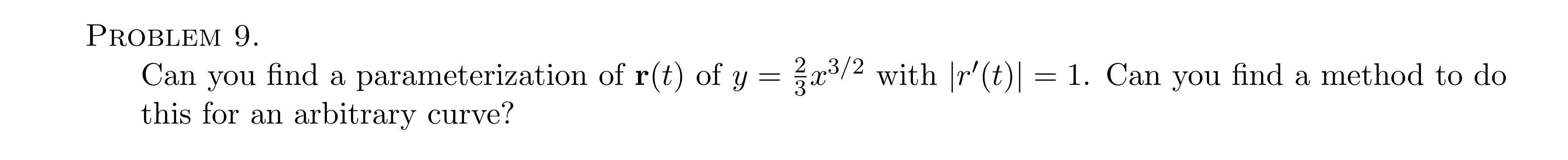 Solved Problem 9.Can you find a parameterization of r(t) ﻿of | Chegg.com