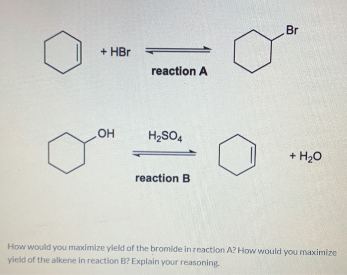 Solved + HBO reaction A OH H2SO4 + H20 reaction B How would | Chegg.com