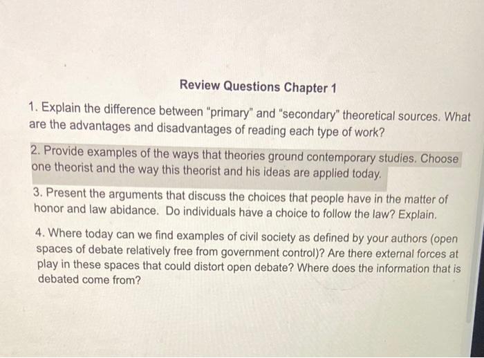 Review Questions Chapter 1 1. Explain the difference | Chegg.com