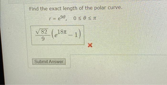 Solved Find the exact length of the polar curve. | Chegg.com
