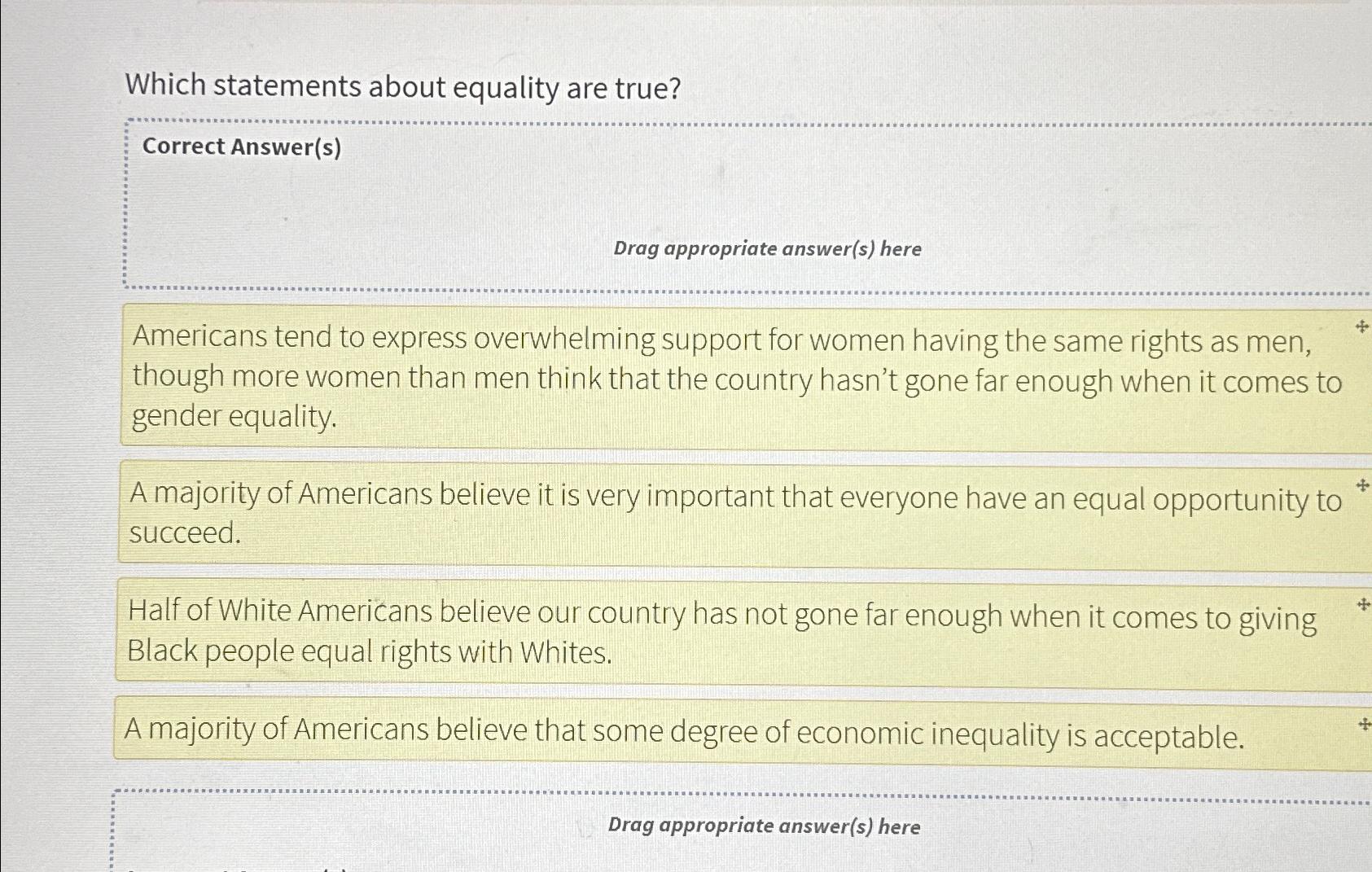 Solved Which statements about equality are true?\\nCorrect | Chegg.com