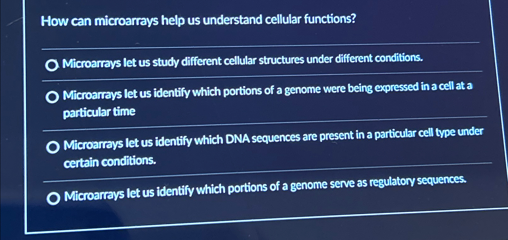Solved How can microarrays help us understand cellular | Chegg.com