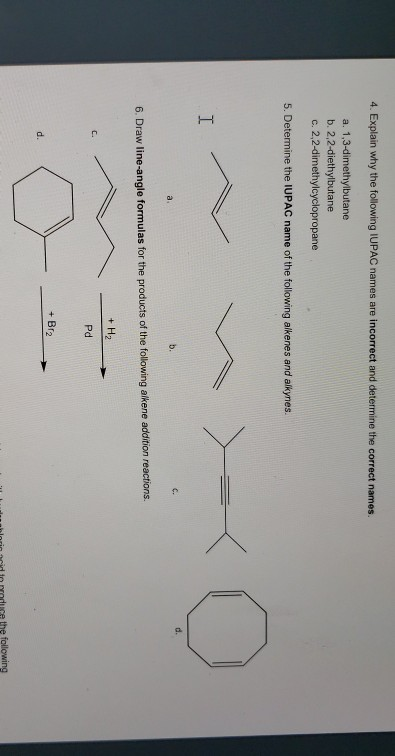 Solved 4. Explain why the following IUPAC names are | Chegg.com