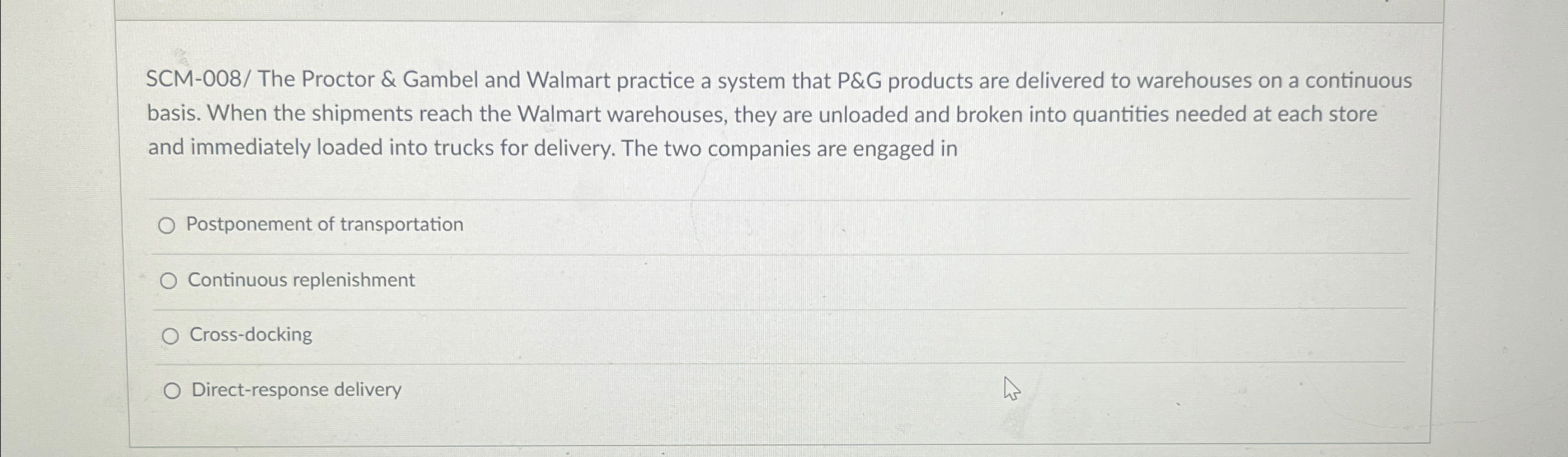 Solved SCM-008/ ﻿The Proctor & Gambel and Walmart practice a | Chegg.com