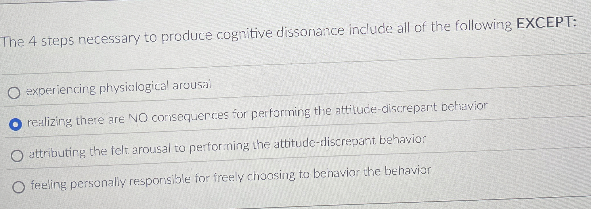 Solved The 4 ﻿steps necessary to produce cognitive | Chegg.com
