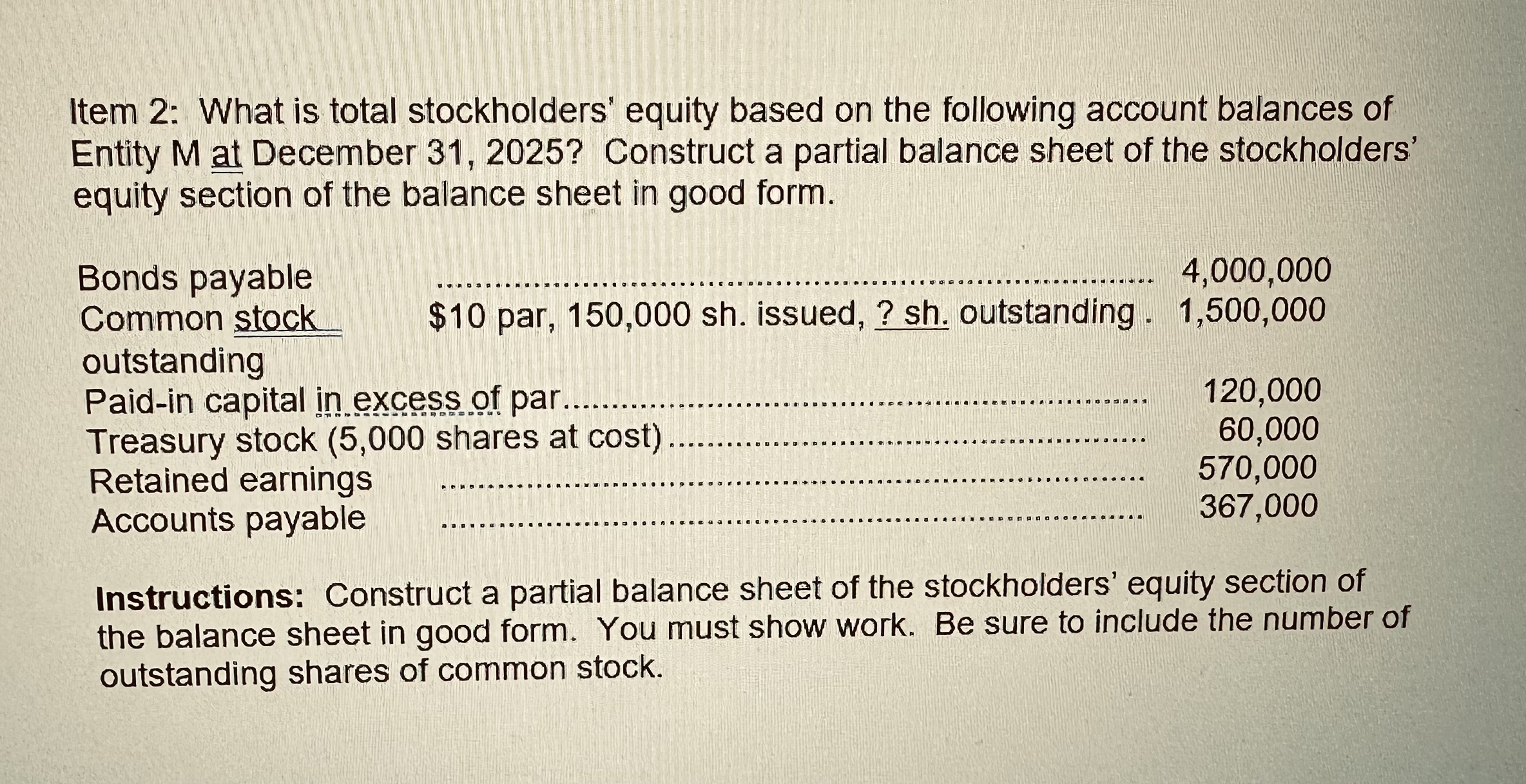 Solved Accounting homework problem | Chegg.com
