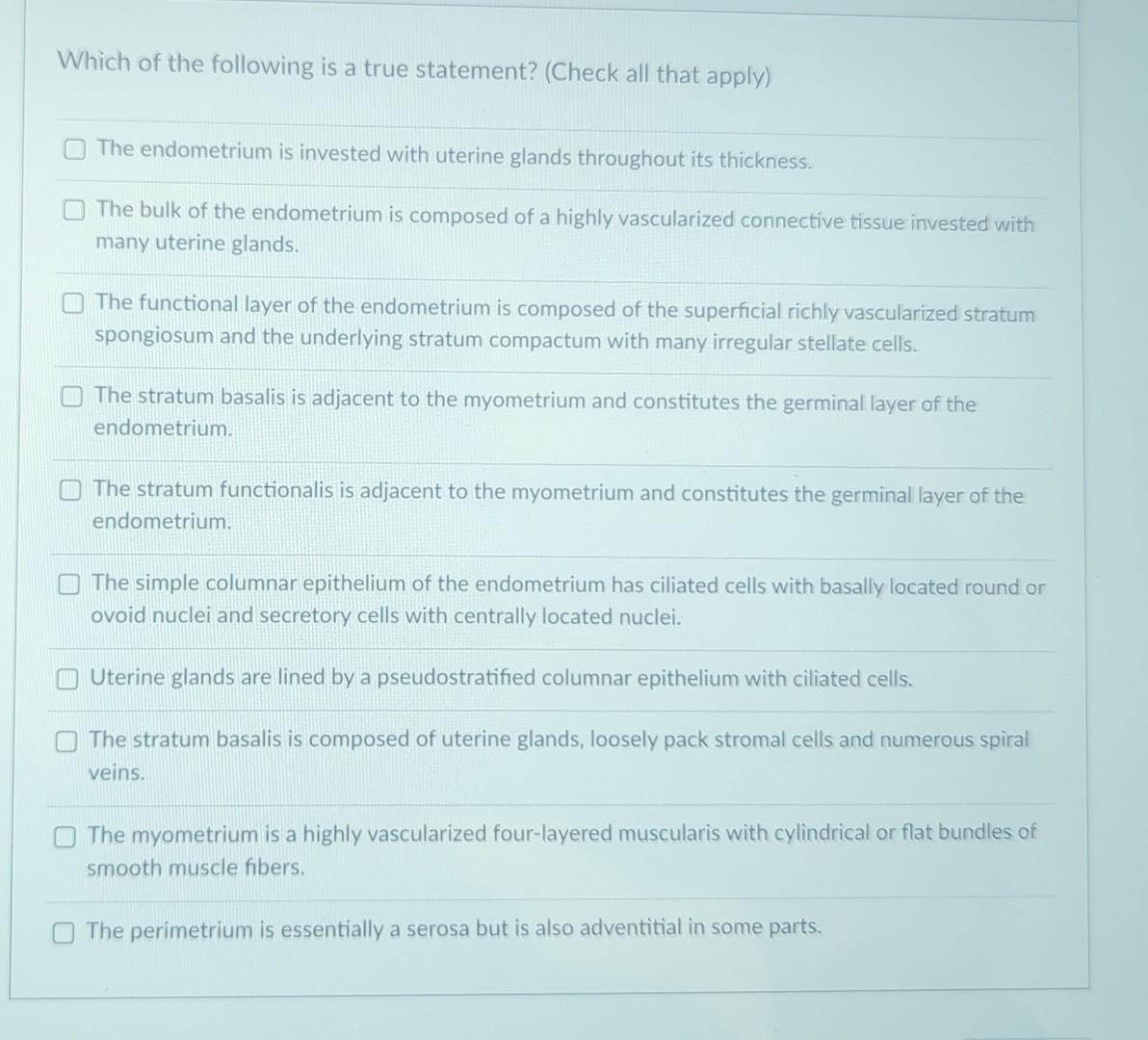 Solved Which of the following is a true statement? (Check | Chegg.com