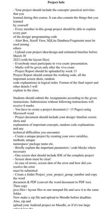 Solved Your project should include the concepts/ practical | Chegg.com