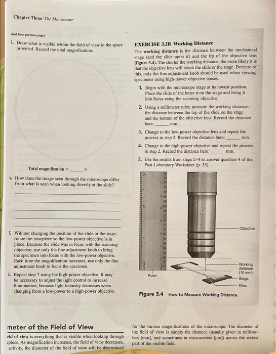 Chapter Three The Microscope from 5. Draw what is | Chegg.com