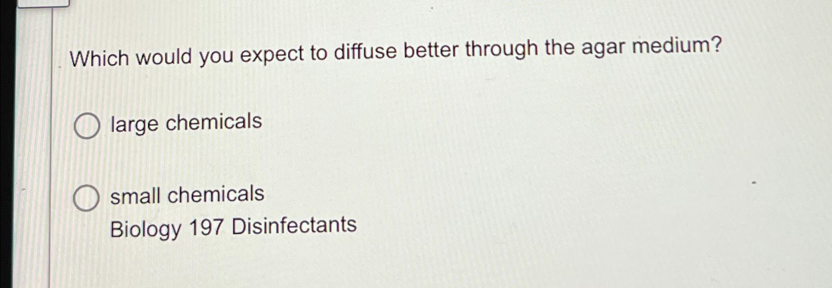 Solved Which would you expect to diffuse better through the | Chegg.com