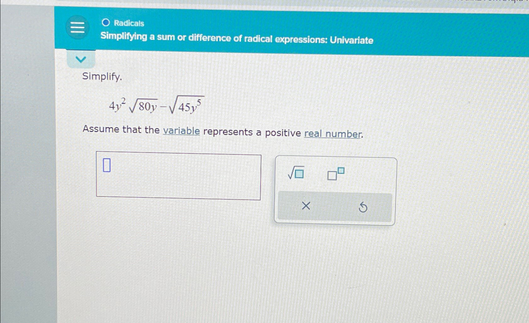 Solved RadicalsSimplifying a sum or difference of radical | Chegg.com