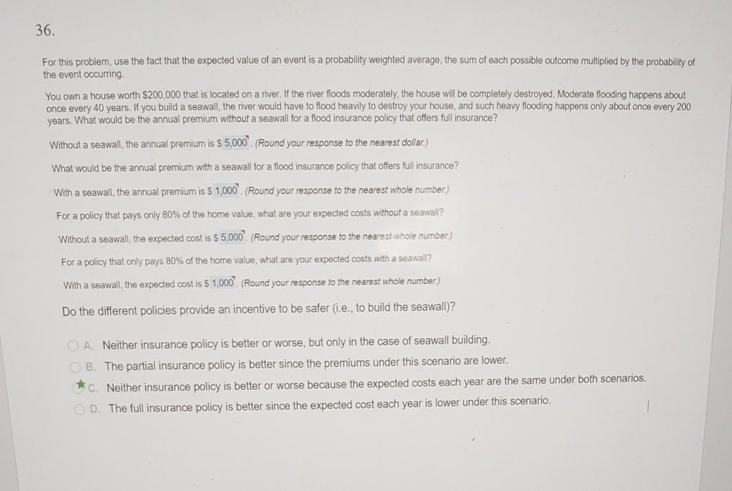 Solved 36. For this problem, use the fact that the expected | Chegg.com