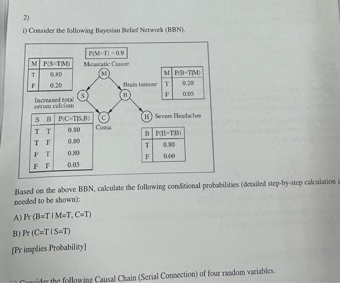 Solved i) Consider the following Bayesian Belief Network | Chegg.com Solved i) Consider the following Bayesian Belief Network | Chegg.com