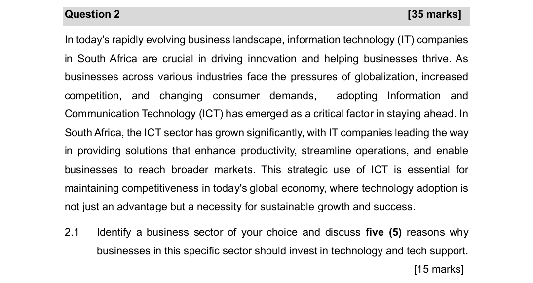 Solved Question 2[35 ﻿marks]In today's rapidly evolving | Chegg.com