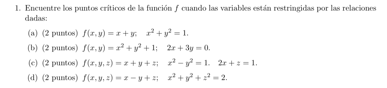 Solved Encuentre Los Puntos Críticos De La Función F ﻿cuando