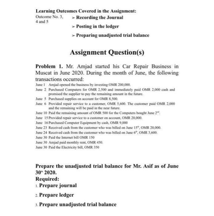 Solved Learning Outcomes Covered in the Assignment: Outcome | Chegg.com