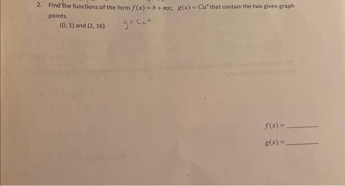 Solved 1. The tables contain values from an exponential or | Chegg.com