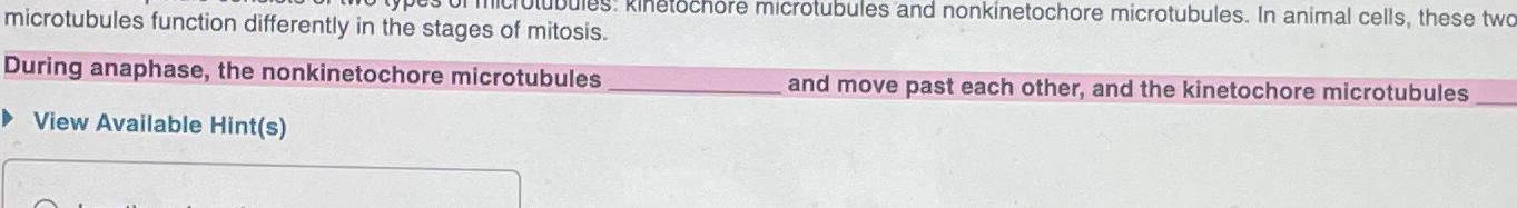 Solved microtubules function differently in the stages of | Chegg.com
