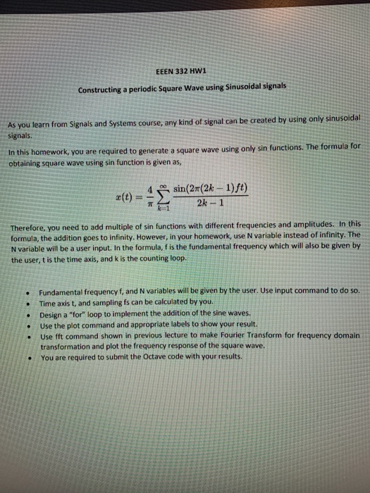 Solved EEEN 332 HW1 Constructing a periodic Square Wave | Chegg.com