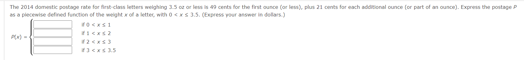 Solved The 2014 ﻿domestic postage rate for first-class | Chegg.com