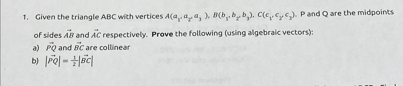 Solved Given the triangle ABC with vertices | Chegg.com