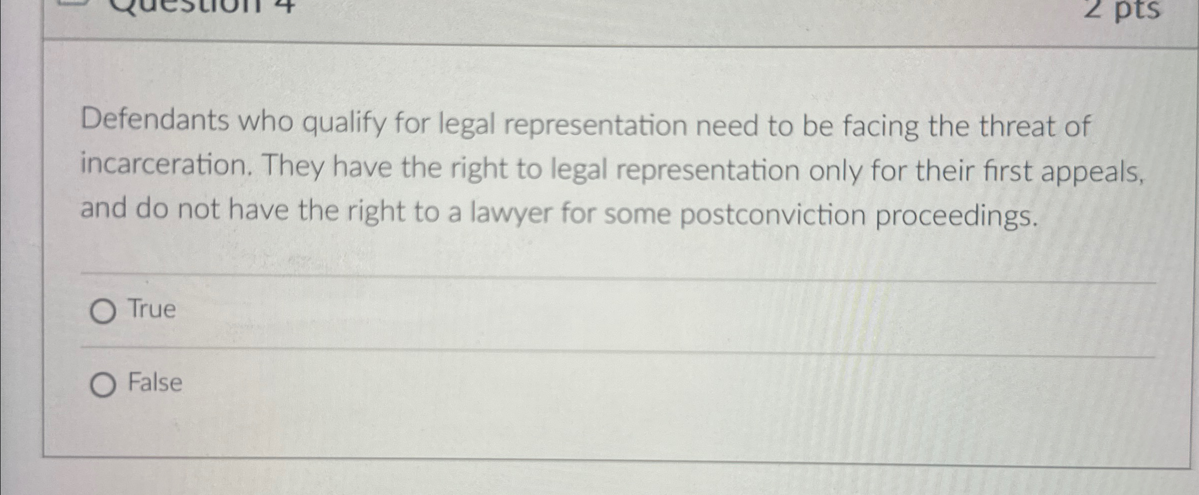 Solved Defendants who qualify for legal representation need | Chegg.com