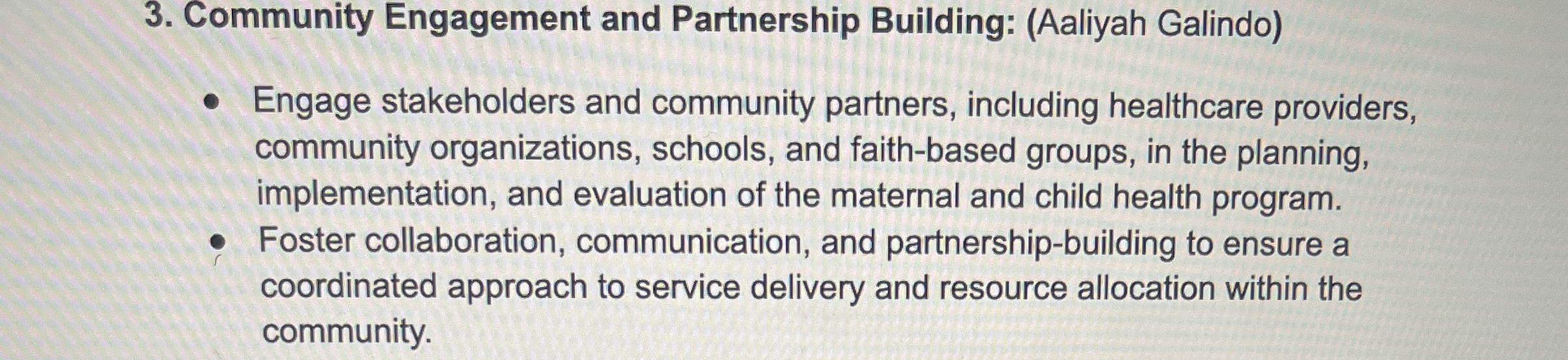 Solved Community Engagement and Partnership Building: | Chegg.com