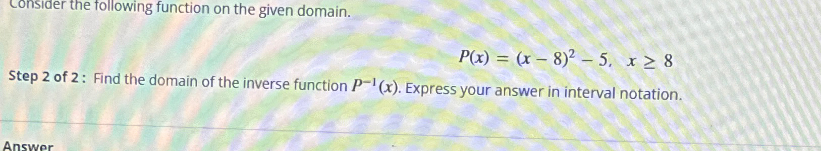 Solved Consider the following function on the given | Chegg.com