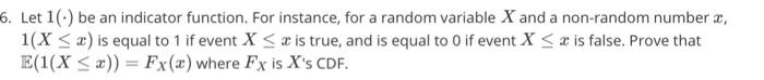 Solved Let 1(⋅) be an indicator function. For instance, for | Chegg.com