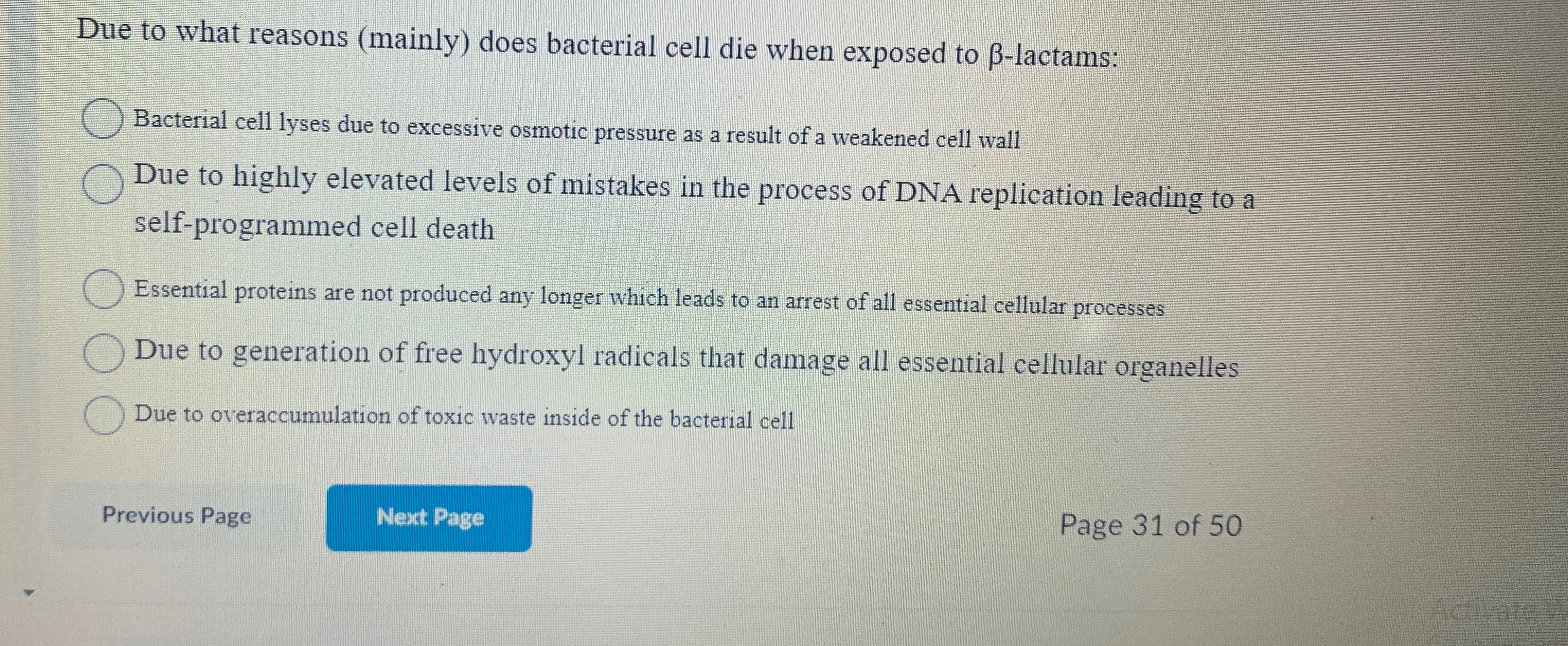 Solved Due to what reasons (mainly) ﻿does bacterial cell die | Chegg.com