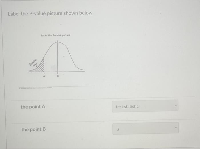 Solved Label the P-value picture shown below. Label the | Chegg.com