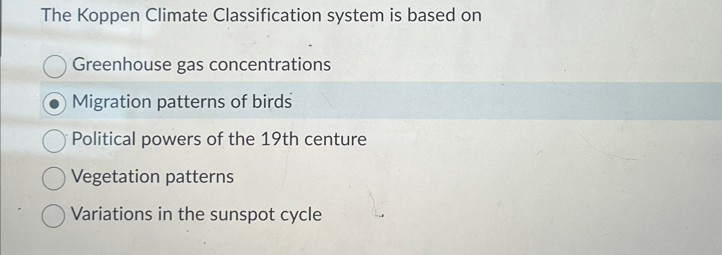 Solved The Koppen Climate Classification system is based | Chegg.com