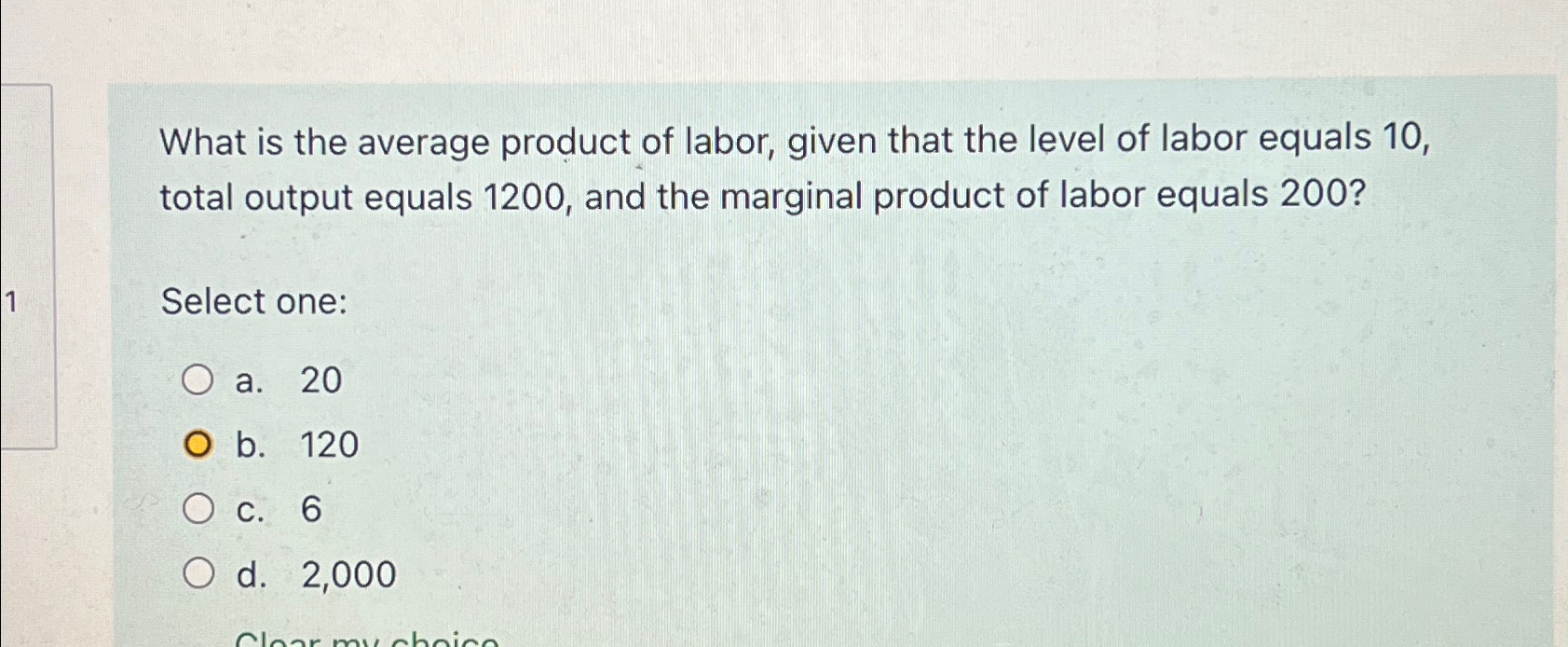 Solved What is the average product of labor, given that the | Chegg.com