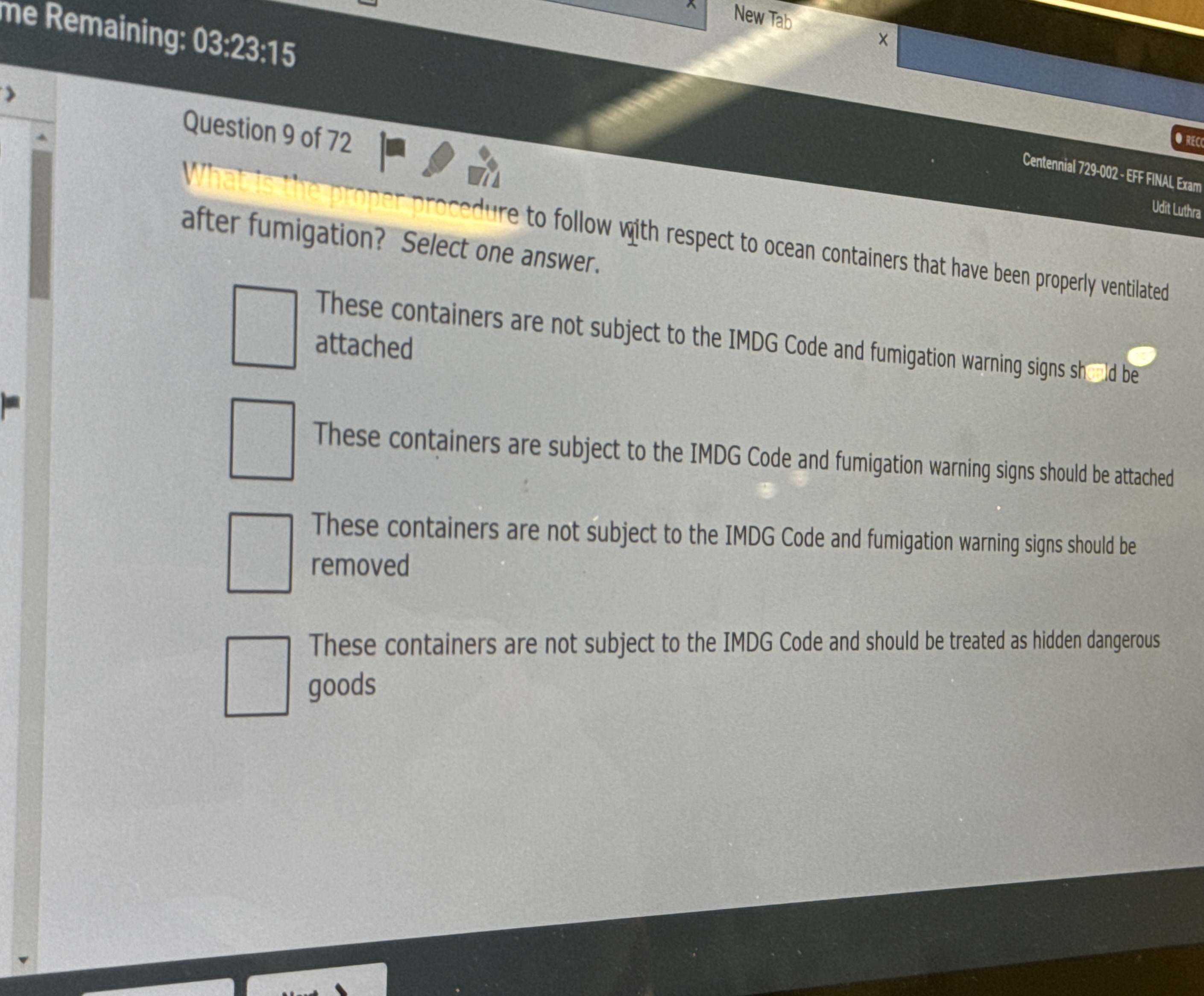 Solved Question 9 ﻿of 72Centemial 729.002-EFF FINAL | Chegg.com