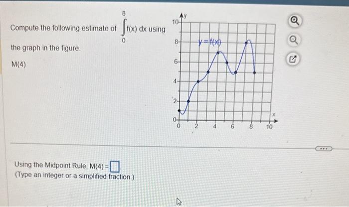Solved Using the Midpoint Rule, M(4)= (Type an integer or a | Chegg.com