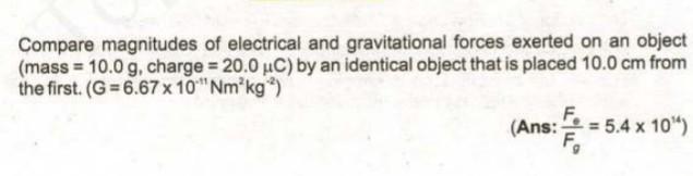 Solved Compare magnitudes of electrical and gravitational | Chegg.com