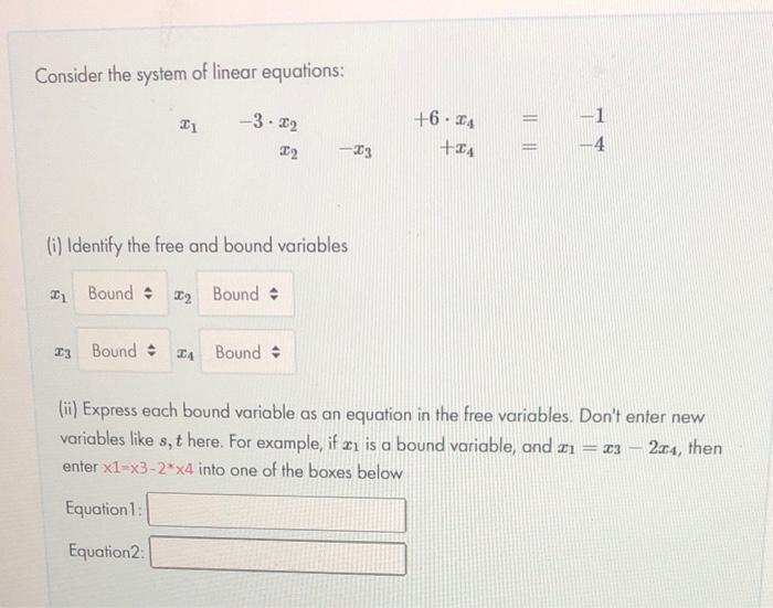 Solved Consider the system of linear equations: | Chegg.com