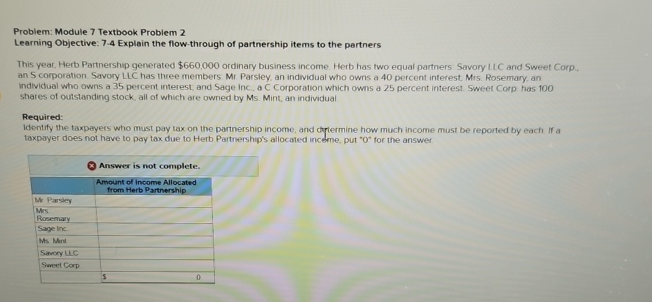 Solved Problem: Module 7 ﻿Textbook Problem 2Learning | Chegg.com