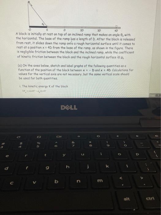 Solved 3D 2D A block is initially at rest on top of an | Chegg.com