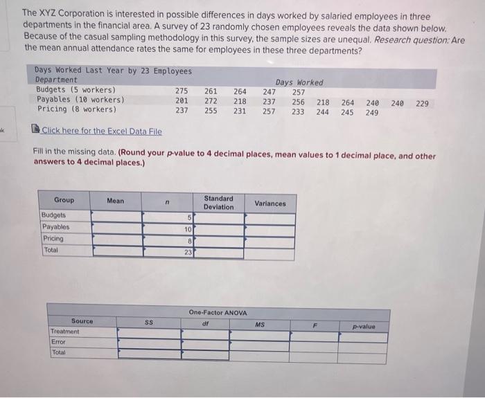 Solved The XYZ Corporation is interested in possible | Chegg.com