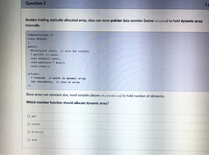 Solved Question 1 1 Besides holding statically-allocated | Chegg.com