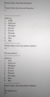 Solved Python Language codePleuse Enter the First Number: | Chegg.com