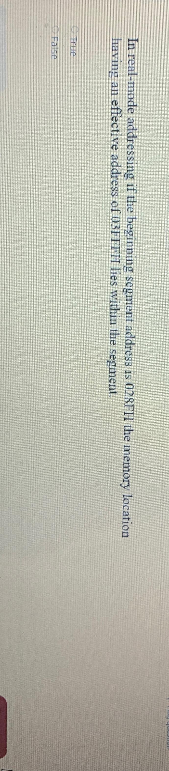 Solved In real-mode addressing if the beginning segment | Chegg.com