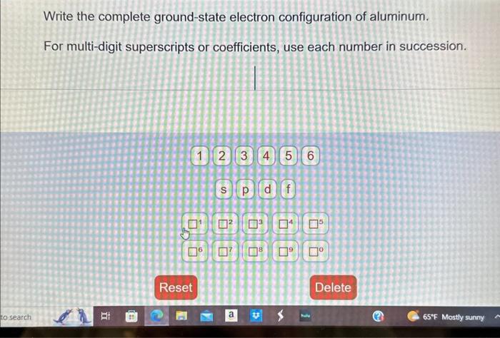 Solved Write The Complete Ground State Electron