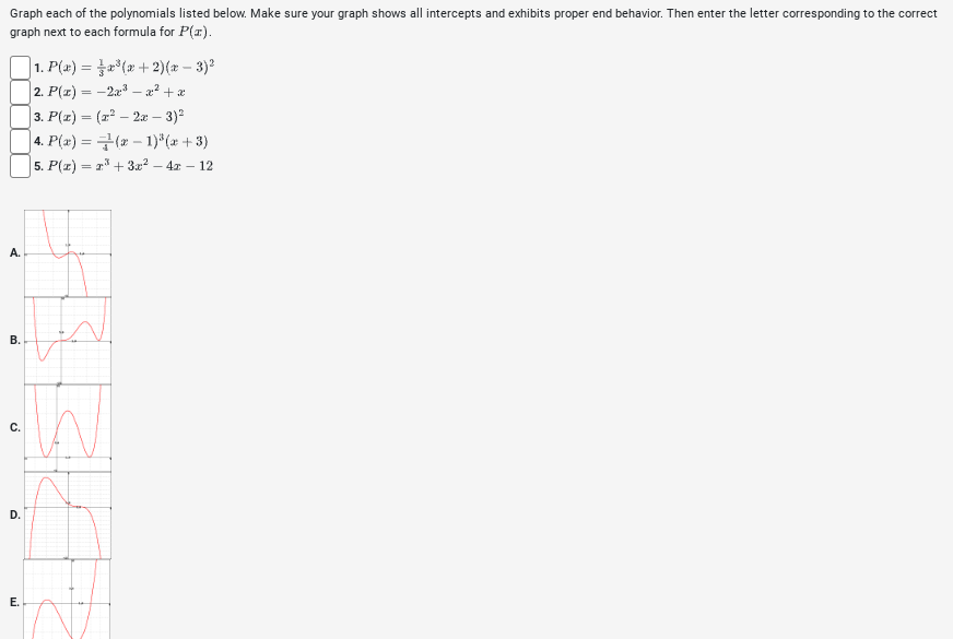 Solved Graph each of the polynomials listed below. Make sure | Chegg.com